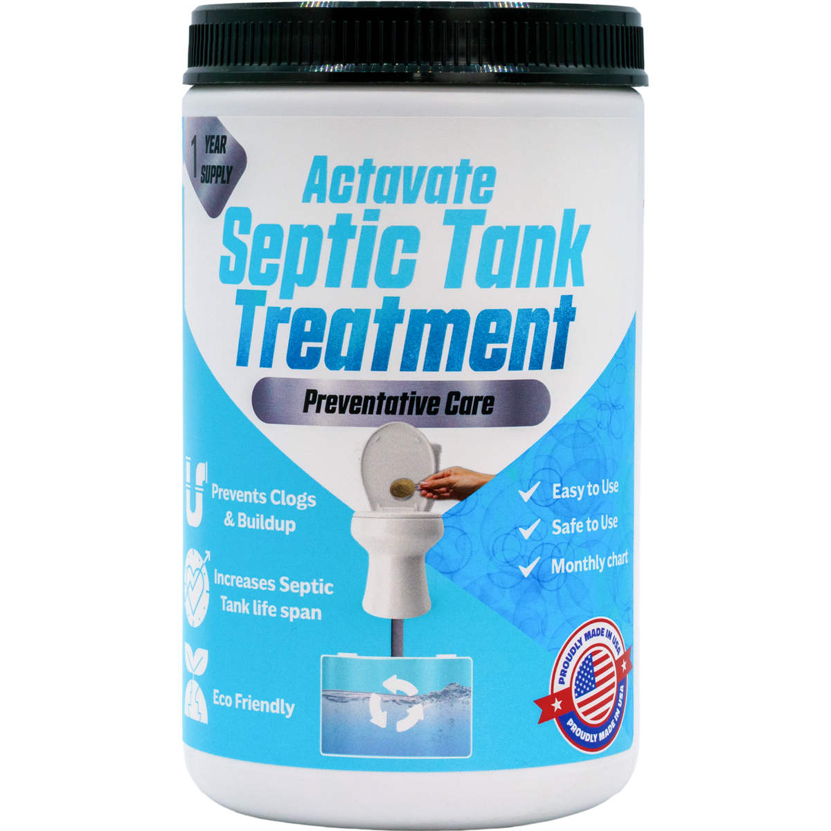 Actavate Septic Tank and Digester Drain Treatment: Powerful, Odor-Free ...