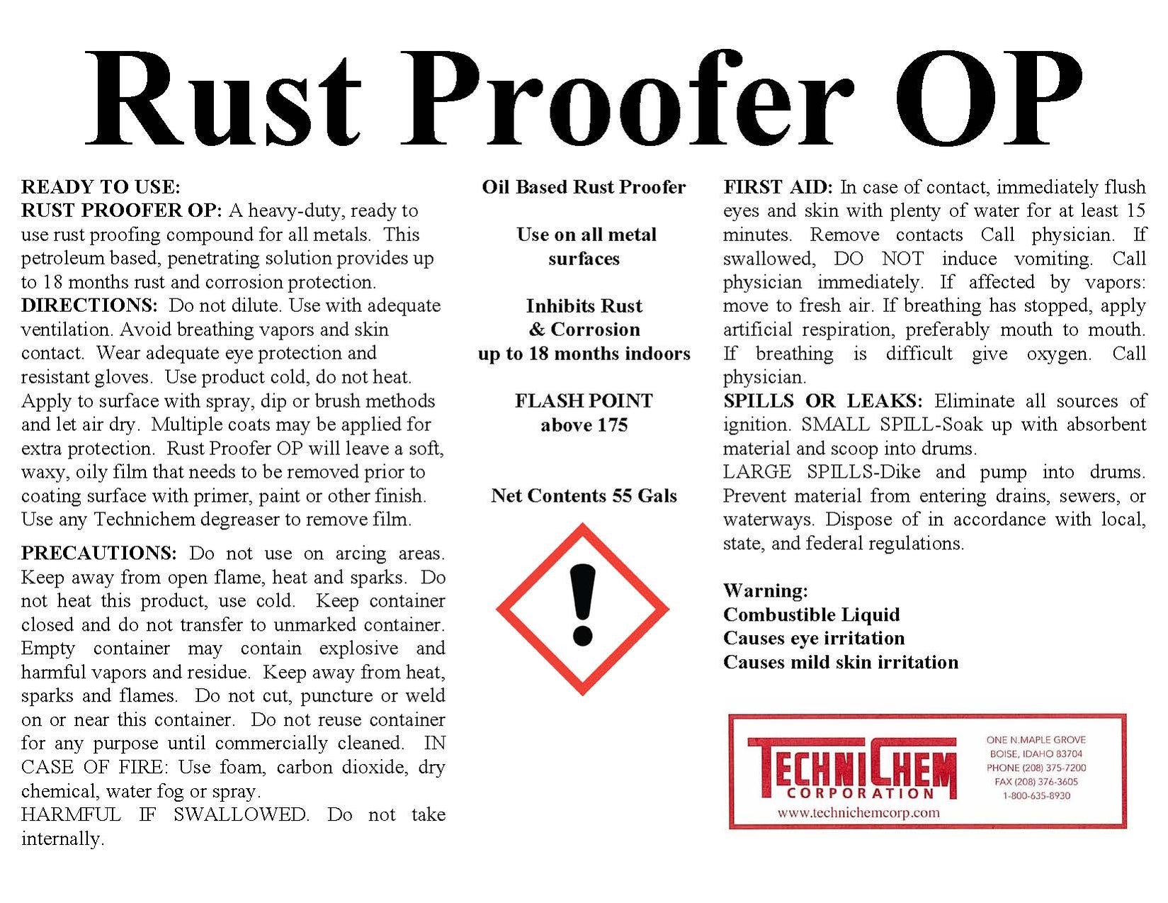 RUST PROOFER OP — TECHNICHEM